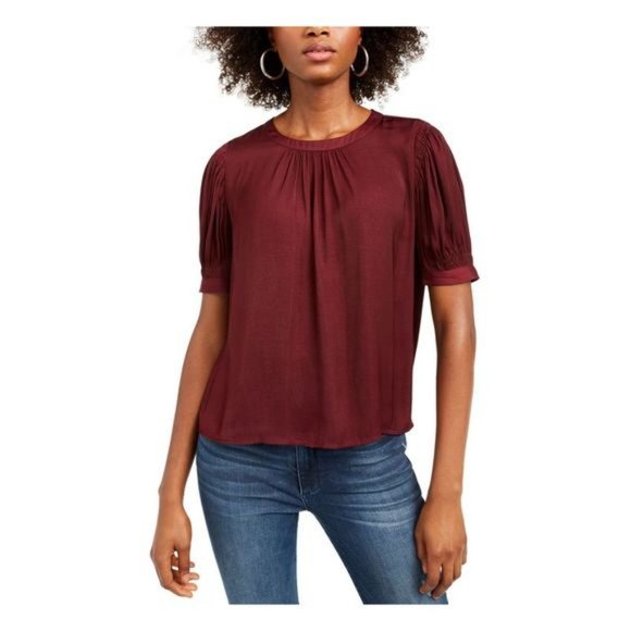Current Air | Tops | Nwt Current Air Boho Luxe Plum Red Pleated Front ...